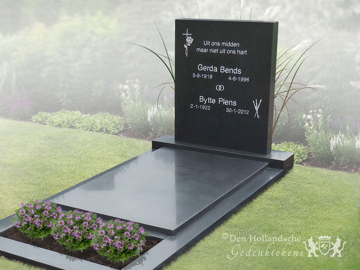 Moderne grafsteen met rustige uitstraling | 12388